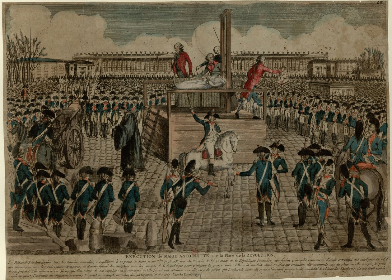 The Execution of Marie Antoinette on the Place de la Revolution on October 16, 1793