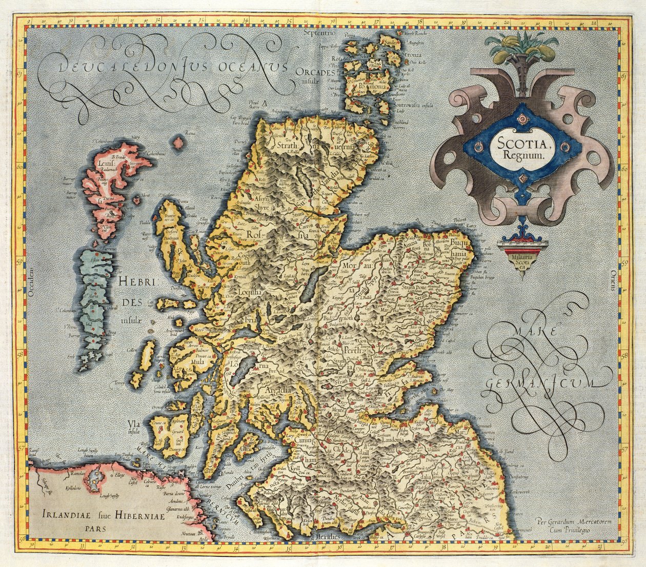 Map of the Kingdom of Scotland, 17th century Scotia Regnum (influenced ...