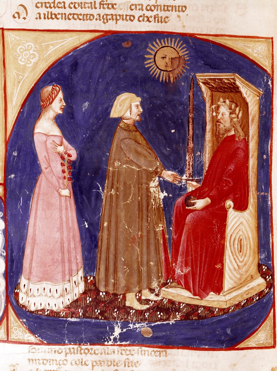Second heaven: Dante and Beatrice face the Roman Emperor Justinian in ...