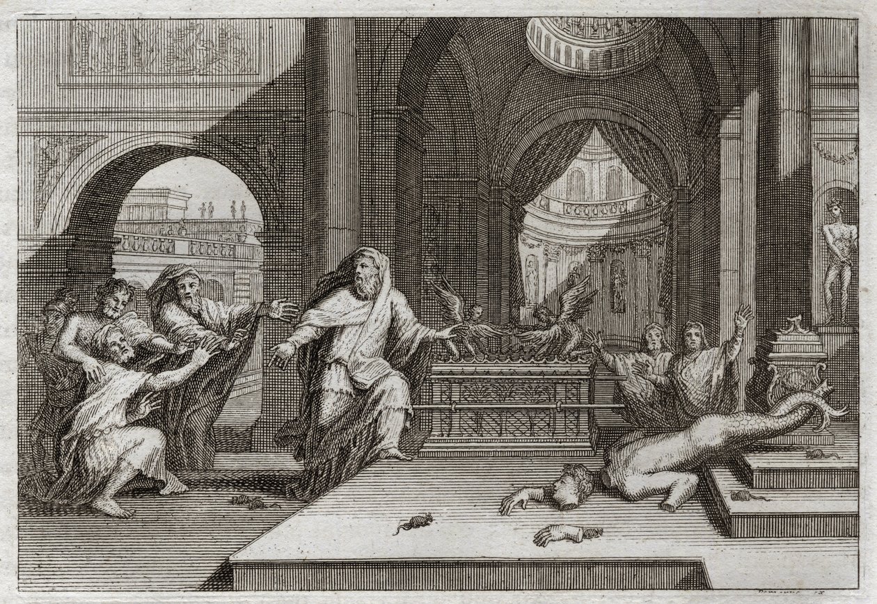 Bible of Royaumont, Old Testament: Idol of Dagon. When the Philistines ...