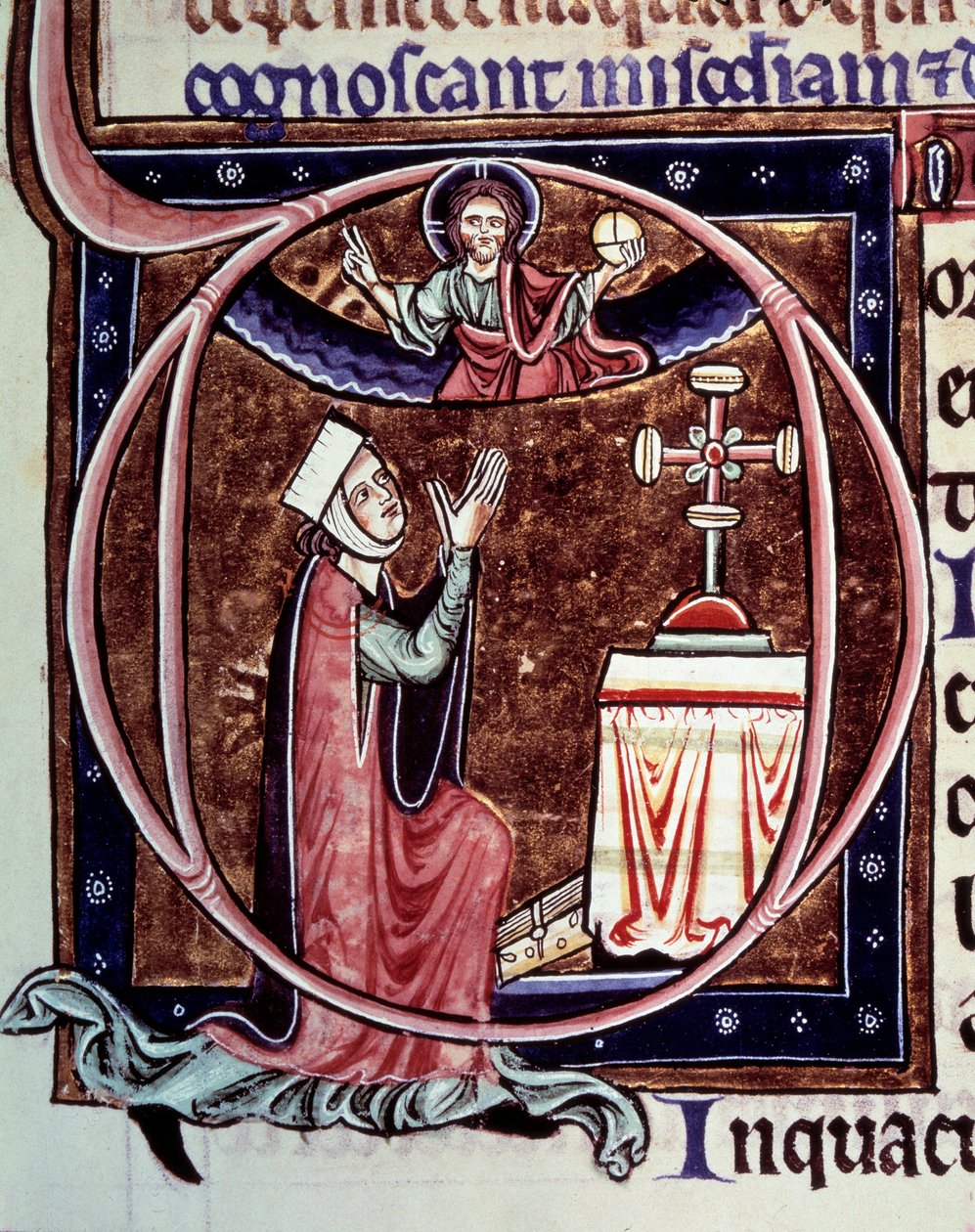 Blanche de Castille Queen of France in Prayer from the Manuscript Life ...