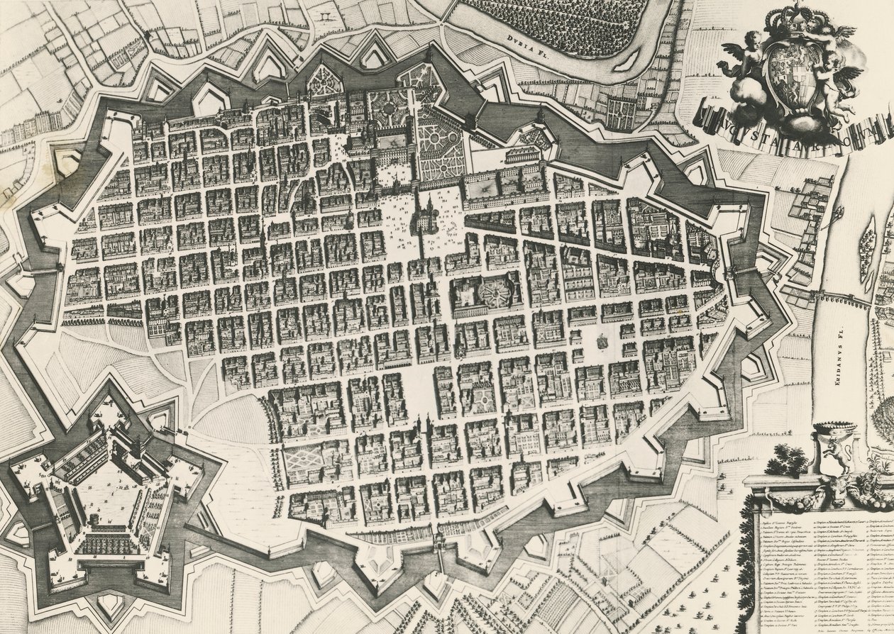 City map of Turin with its citadel by Unknown artist