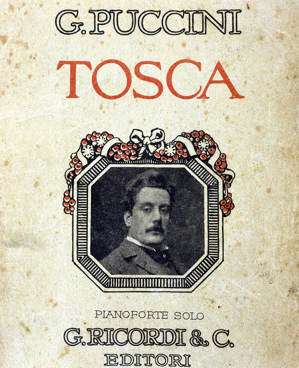 Cover of the Score 'Tosca' by Giacomo Puccini (1858-1924) with his Portrait