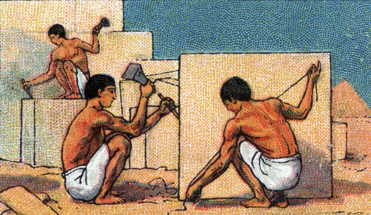 Daily Life in Ancient Egypt: Stone-Cutters Working on Pyramid ...
