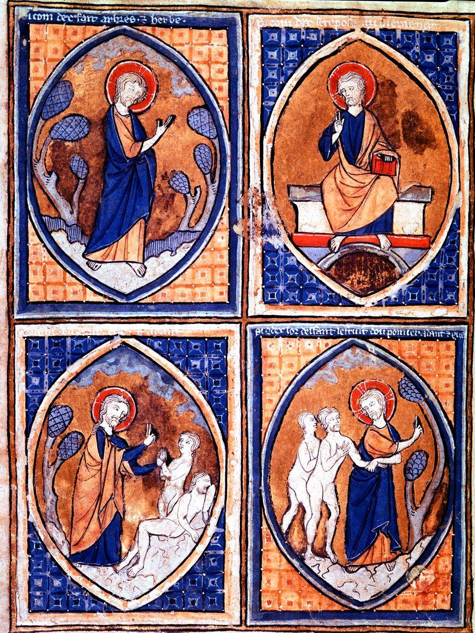 Different stages of World Creation represented in mandorles