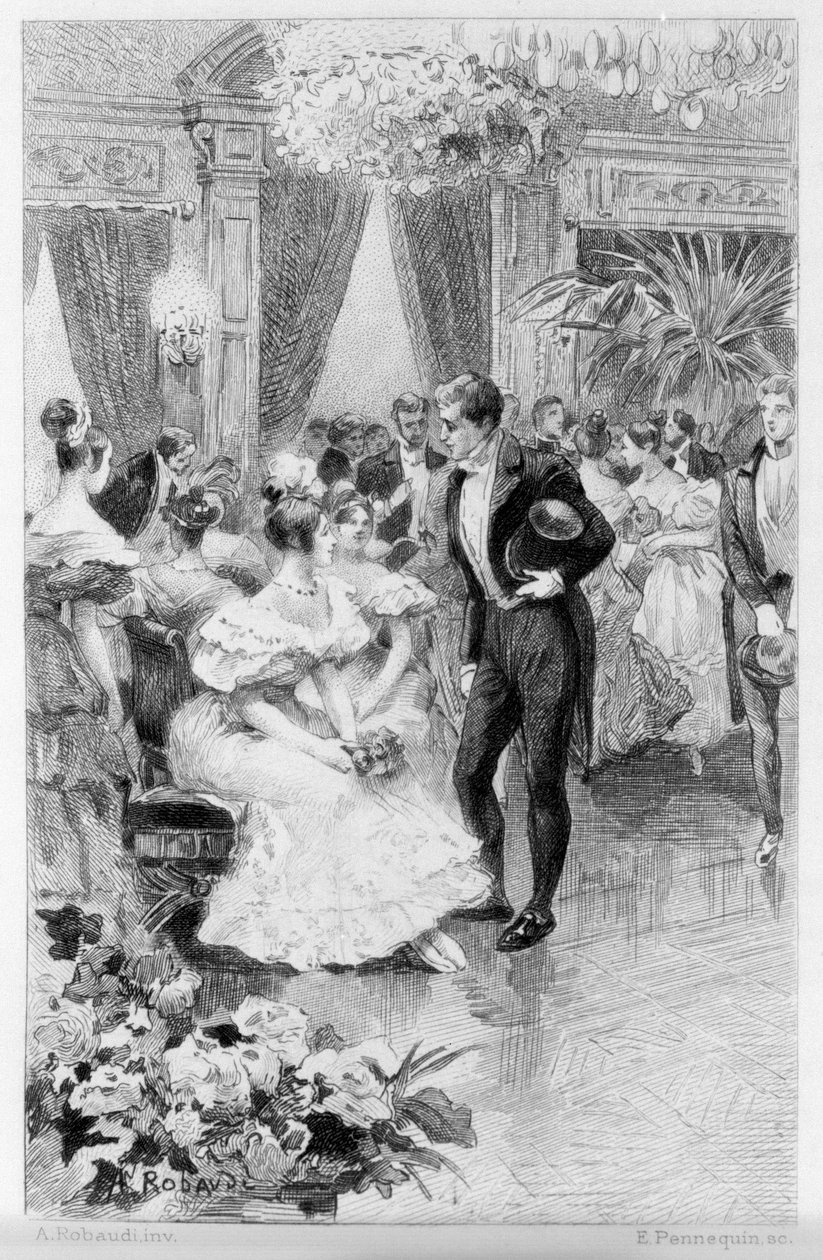 Illustration of 'Le Rouge et le Noir' by Stendhal. Engraving from the ...