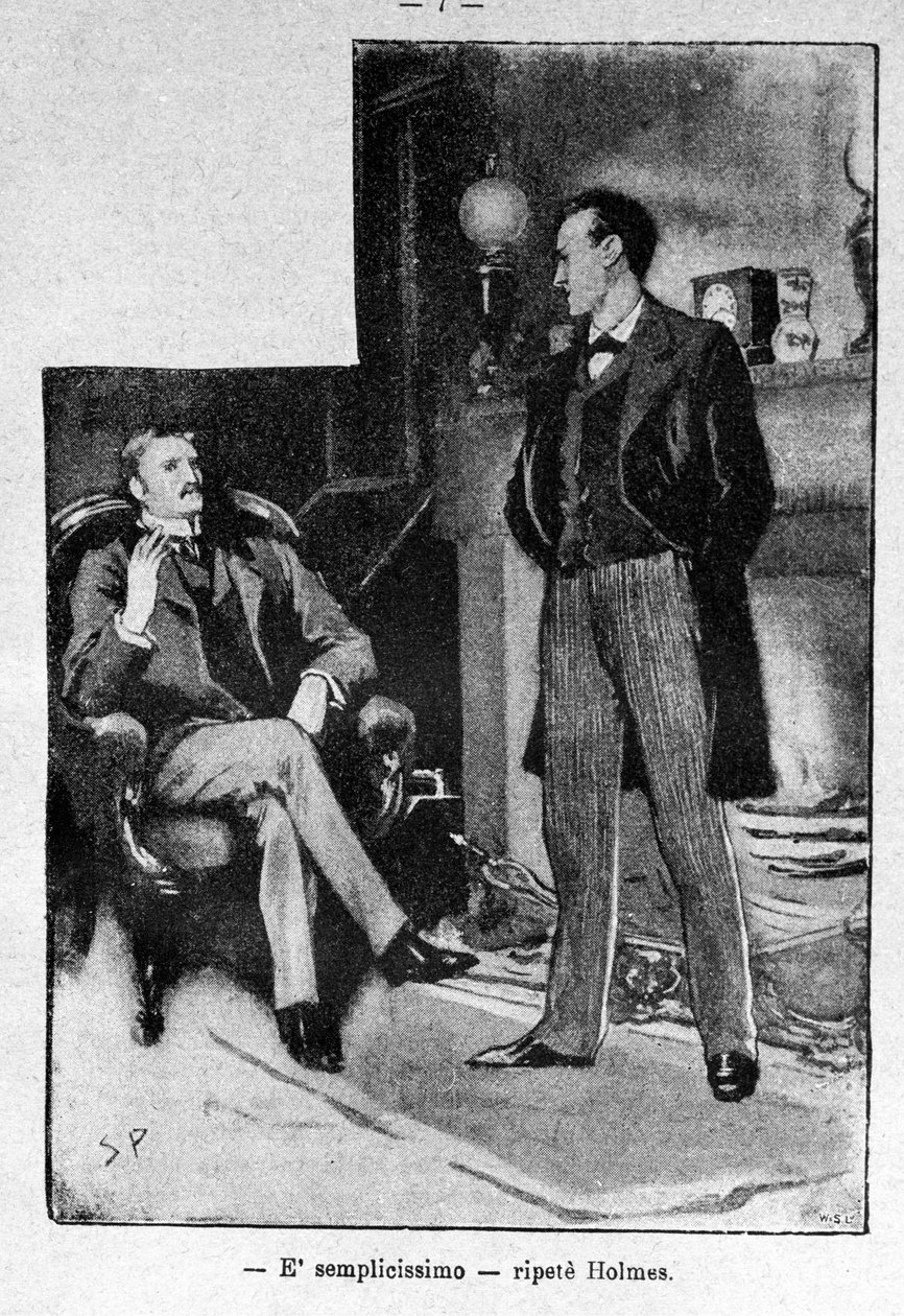 Illustration of the book Sherlock Holmes. End of 19th century