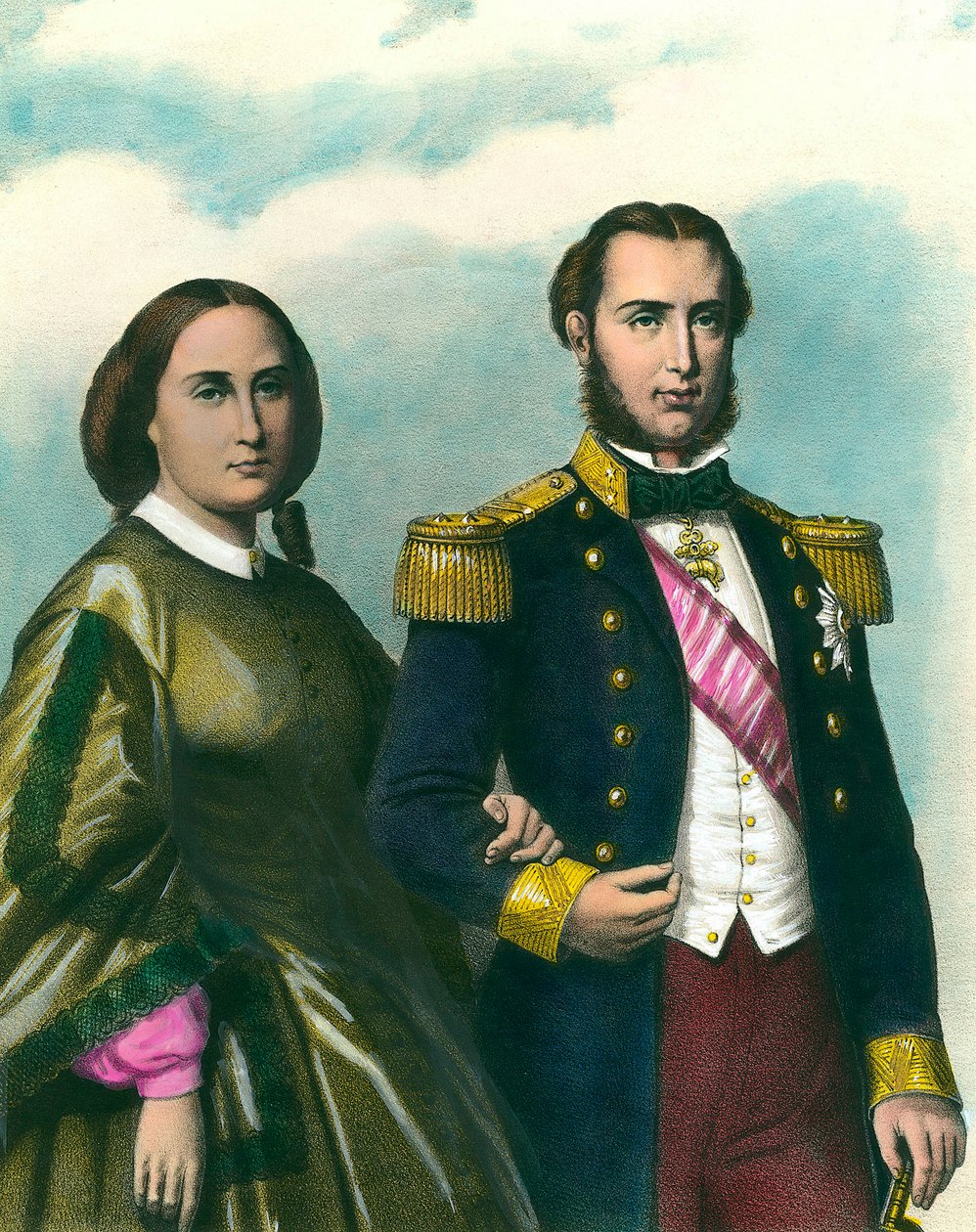 Portrait of Maximilian I (1832-1867) Emperor of Mexico and his wife Charlotte of Belgium (1840-1927)