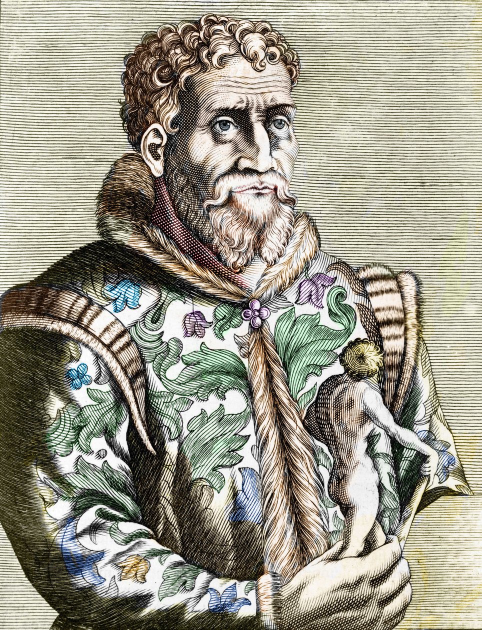 Portrait of the Italian painter Michelangelo Buonarroti known as ...