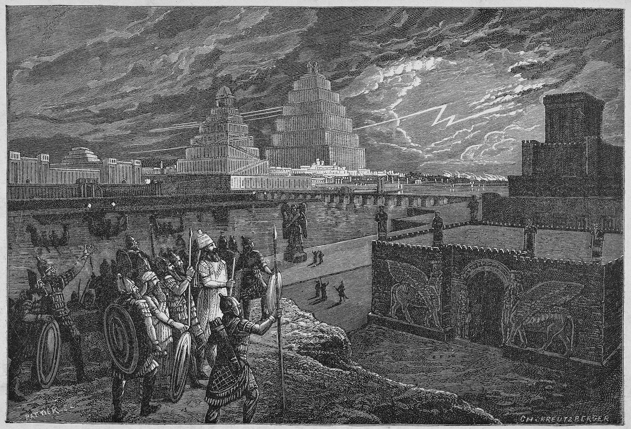 Reconstruction of the temples and palaces along the river of Babylon