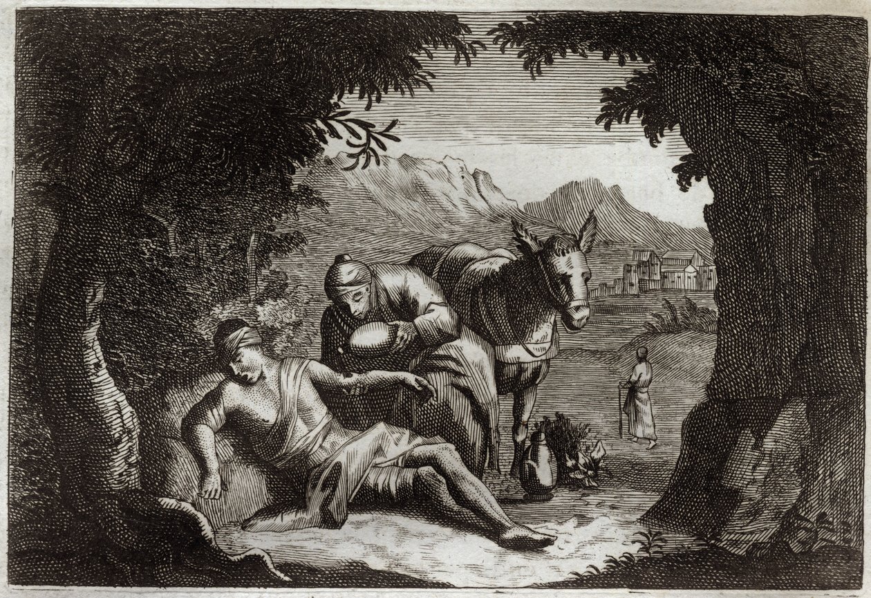 Royaumont Bible, New Testament: The parable of the Good Samaritan. The ...