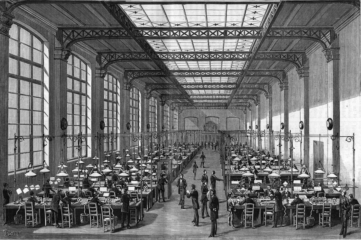 The Grand Hall on the First Floor of the New Central Telegraph Station ...