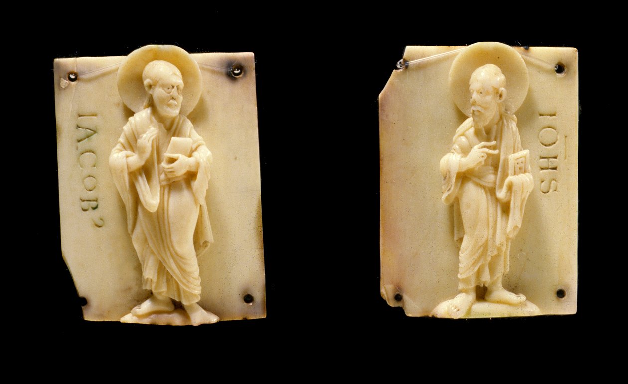 Carved Ivory Plates Representing the Apostles Saint John and Saint James