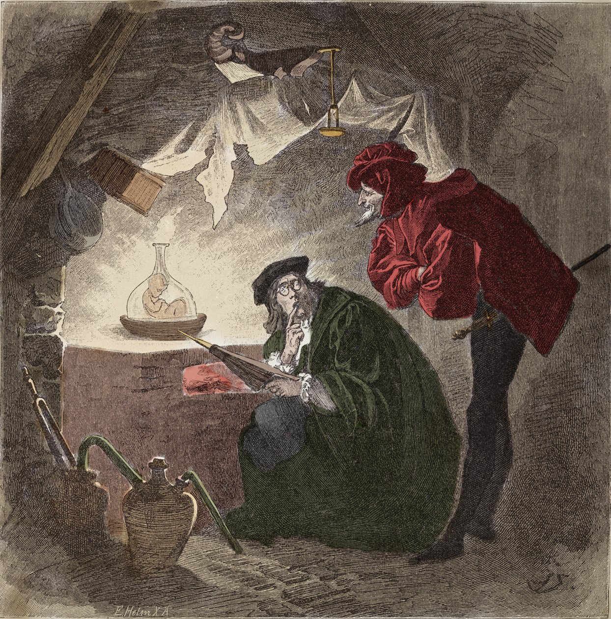 Mephistopheles (Mephisto) a Faust Illustration of 'Faust' by Johann Wolfgang von Goethe (1749 ...