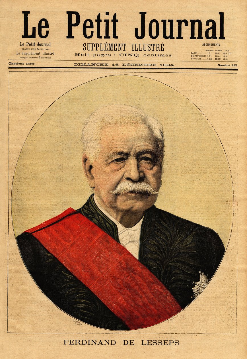 Portrait of Ferdinand de Lesseps, Diplomat and Entrepreneur, Promoter of the Suez Canal and the ...