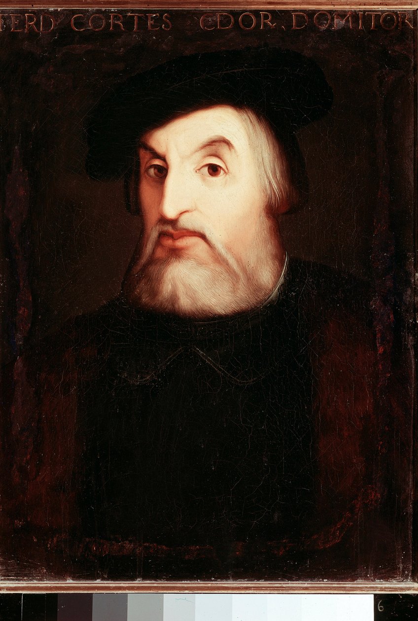 Portrait of Hernan Cortes, Spanish conquistador of Mexico
