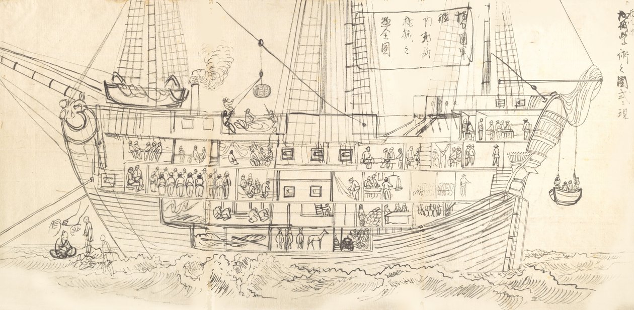 Interior of a German Battleship, 19th century by Unsen