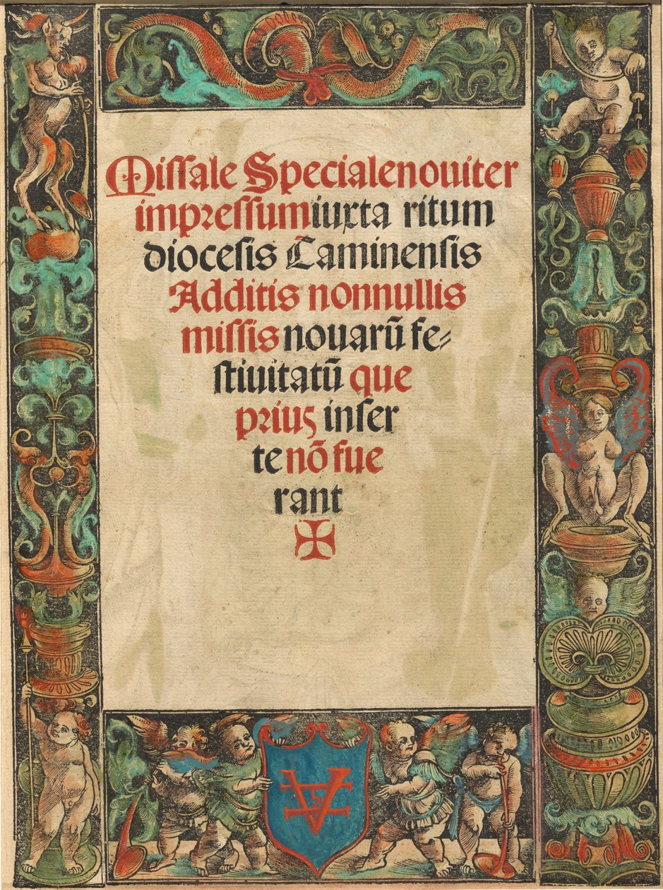Title Page for a Missal, with Satyr and Putti Border [verso]