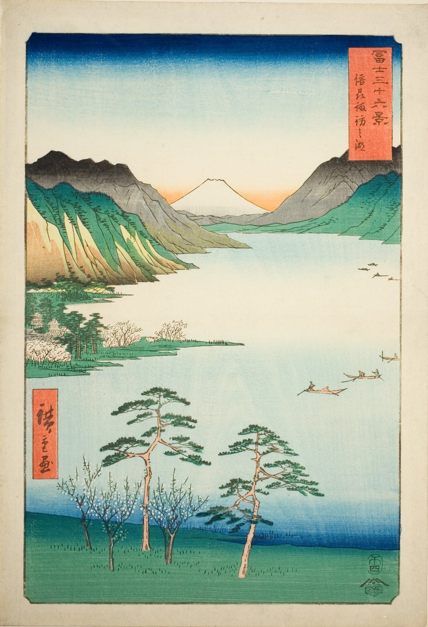 Lake Suwa in Shinano Province, from the series Thirty-six Views of ...