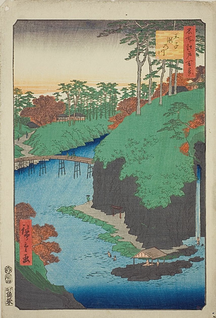 The River of Waterfalls at Oji, No.88 from the series 'One Hundred ...