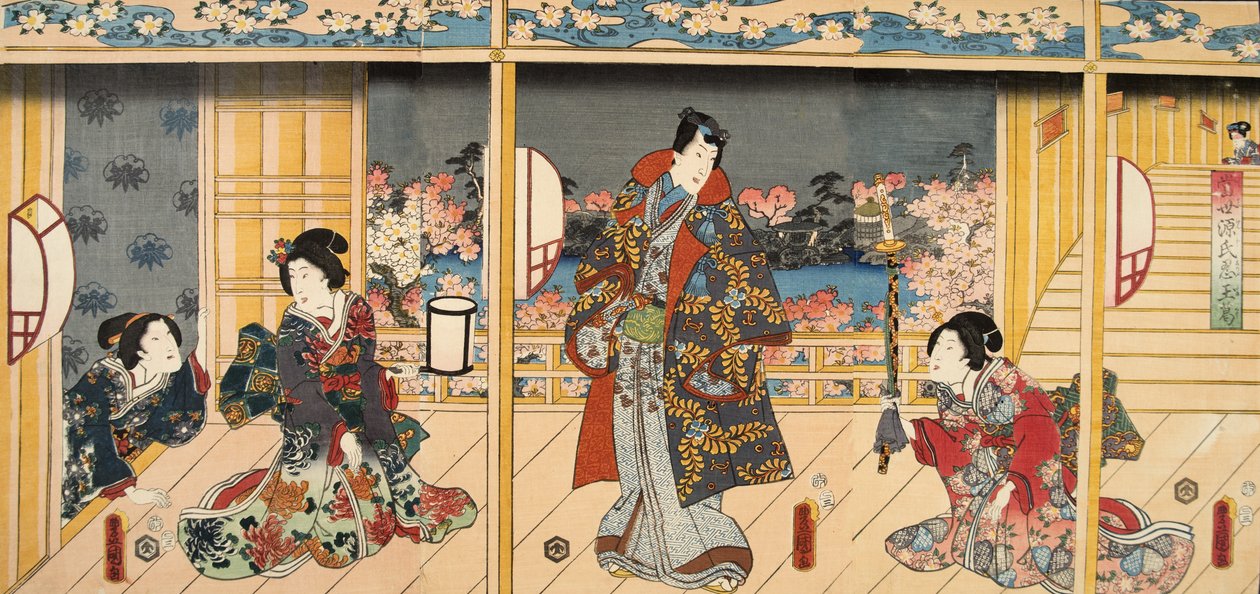 Scene from Tale of Genji by Murasaki Shibuku, c. 1860
