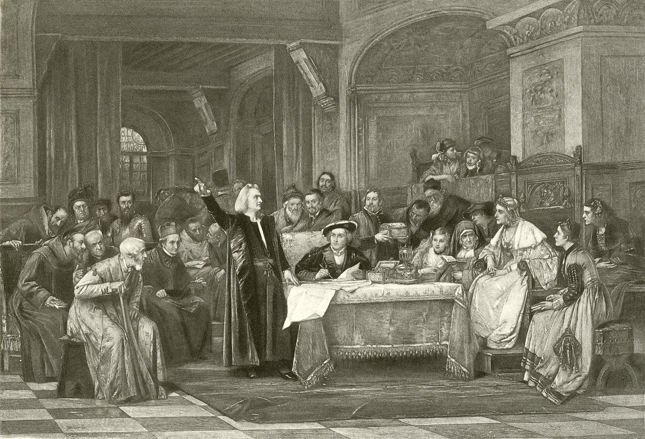 Columbus Before Isabella by Vaclav Brozik: Fine art print