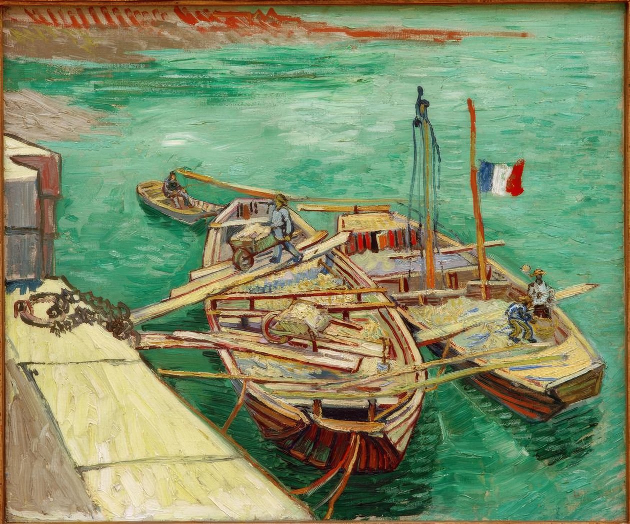 Rhone Barges by Vincent van Gogh: Premium art reproduction