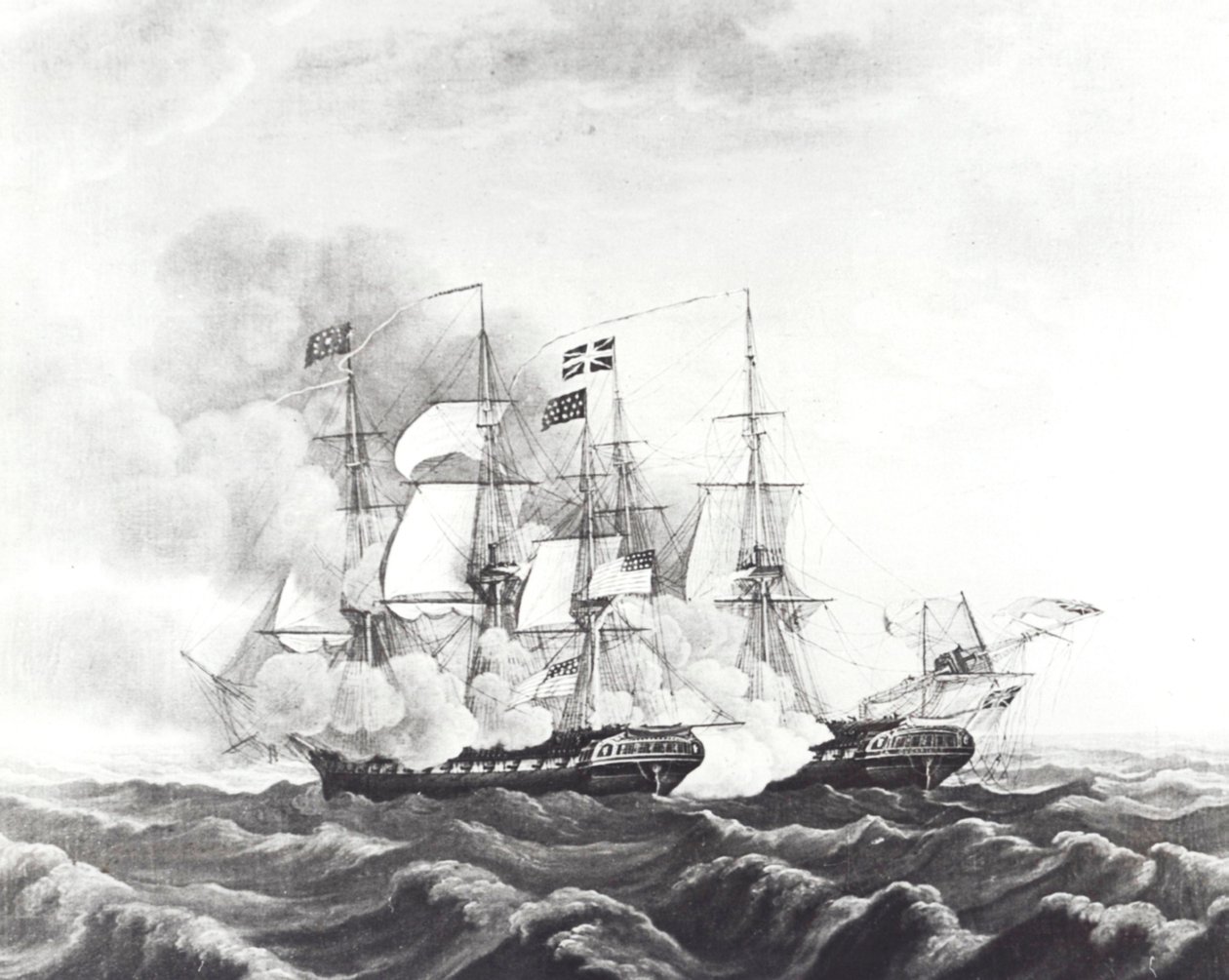 USS Constitution and HMS Guerriere by John Ward Dunsmore