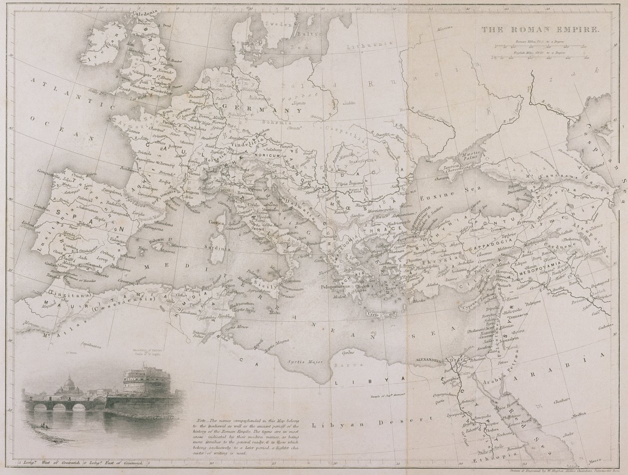 The Roman Empire by W Hughes: Premium art reproduction