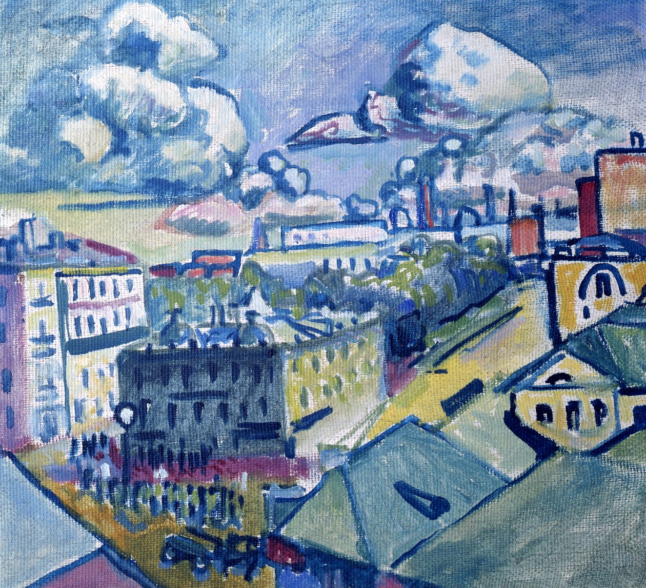 Zubovskij Square in Moscow Seen from the Window, 1916