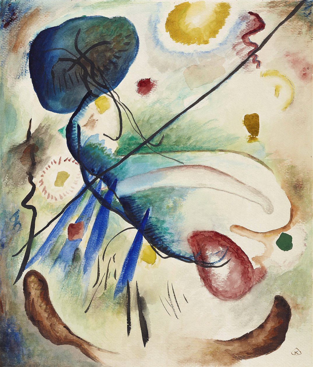 Watercolor with Stroke by Wassily Kandinsky