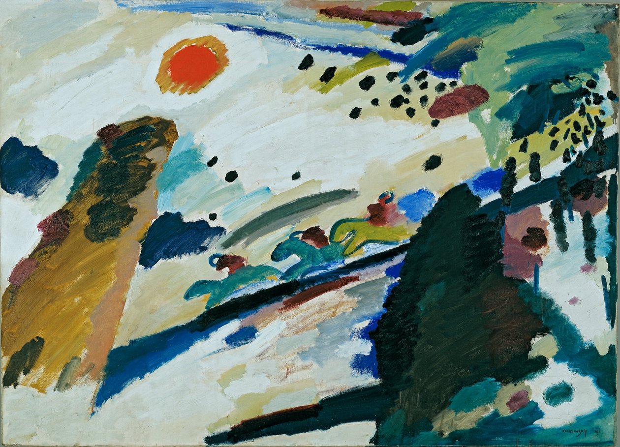 Romantic Landscape by Wassily Kandinsky: Fine art print