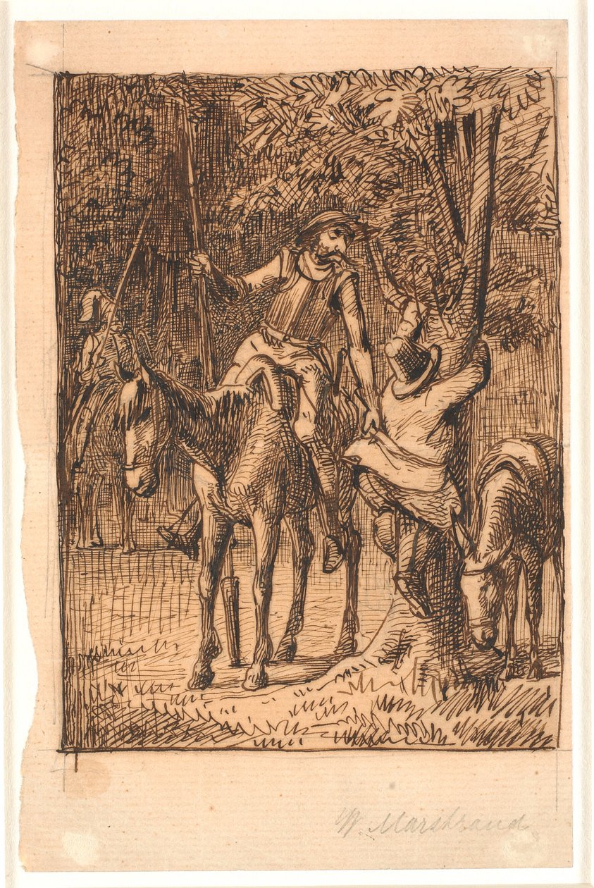 Before the Battle with the Knight of the Mirrors, Don Quixote Helps ...