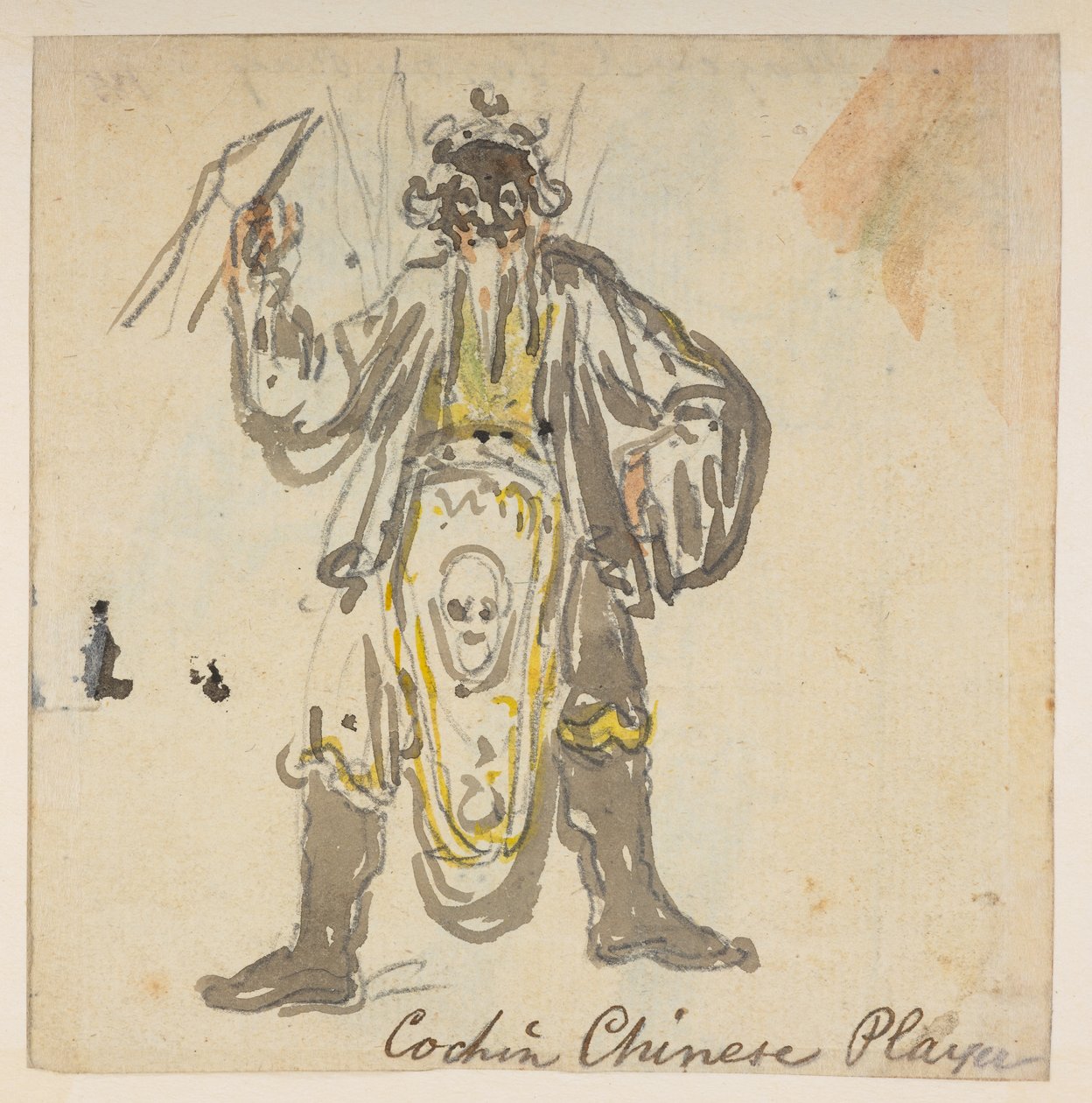 Cochin Chinese player, from an Album of 372 drawings of landscapes ...