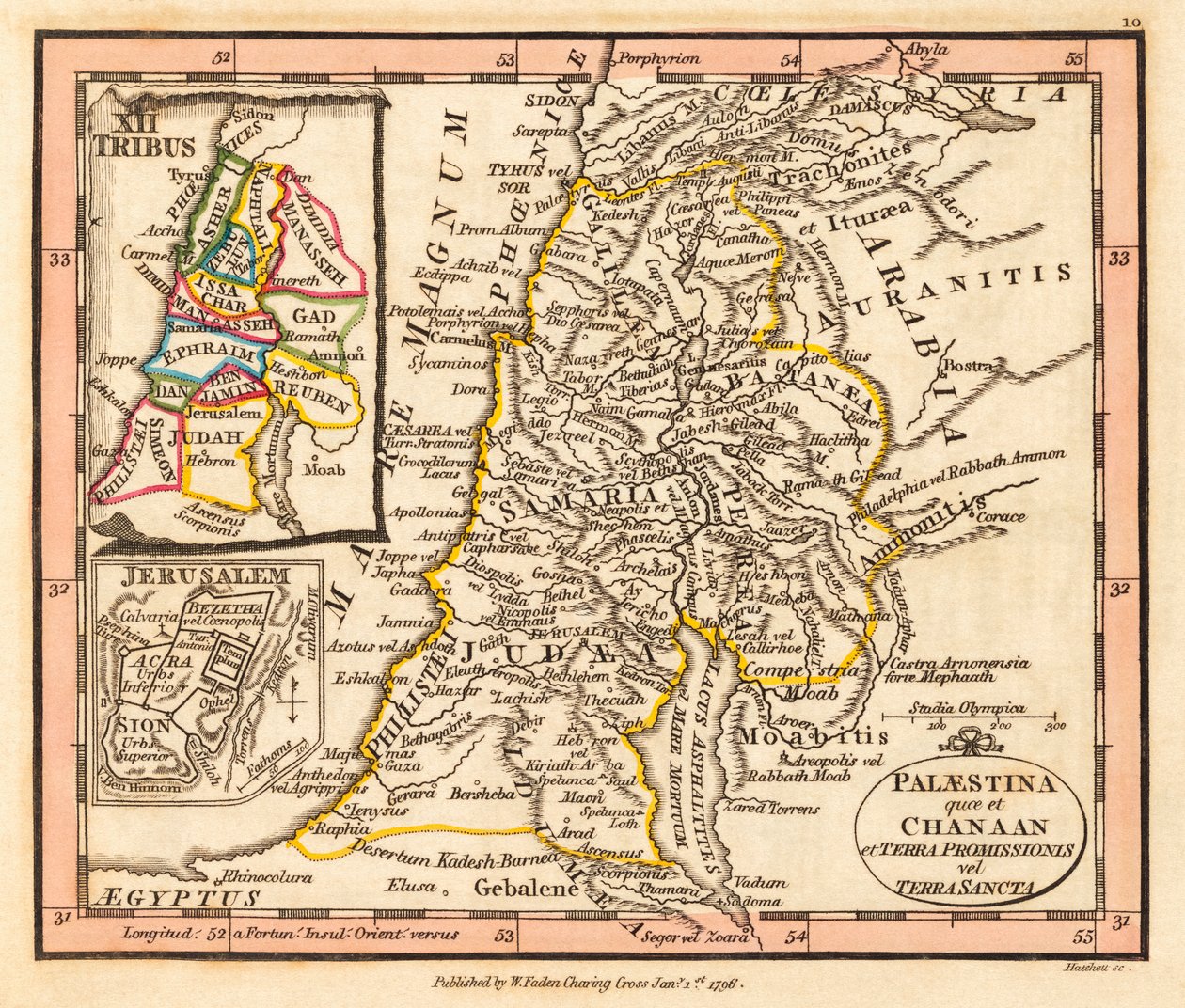 Palestine Map by William Faden: Buy fine art print
