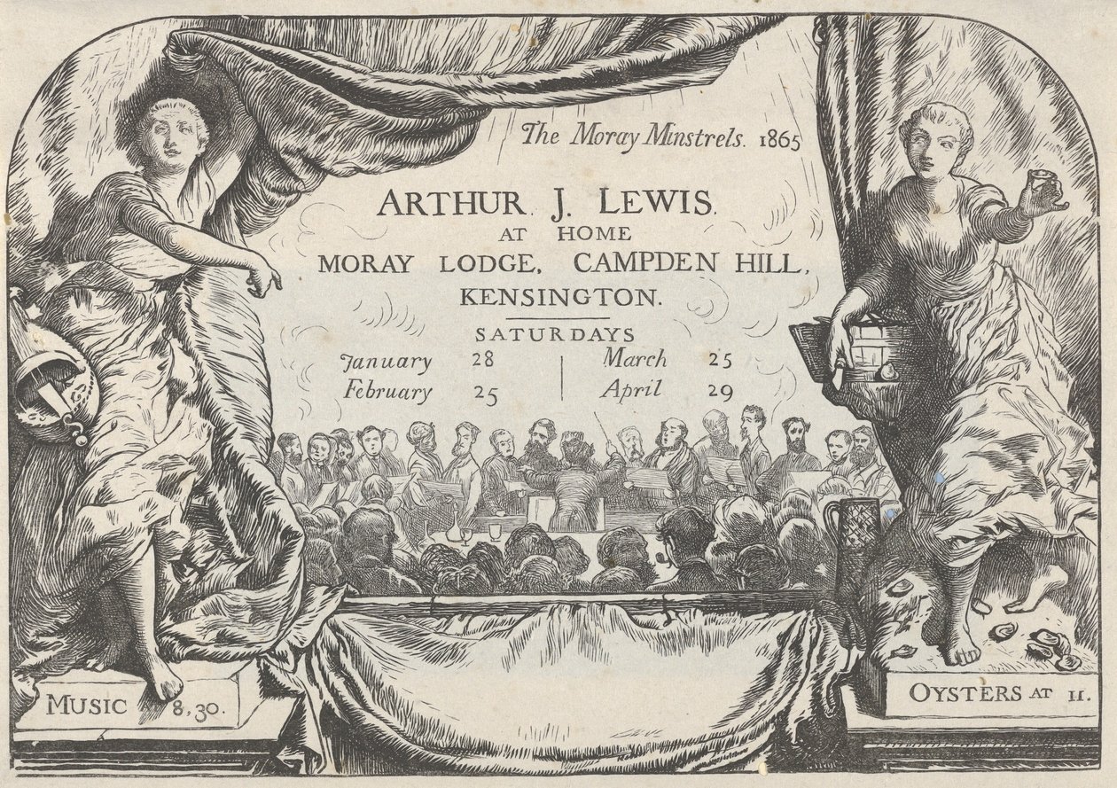 The Moray Minstrels Invitation card of Arthur James Lewis