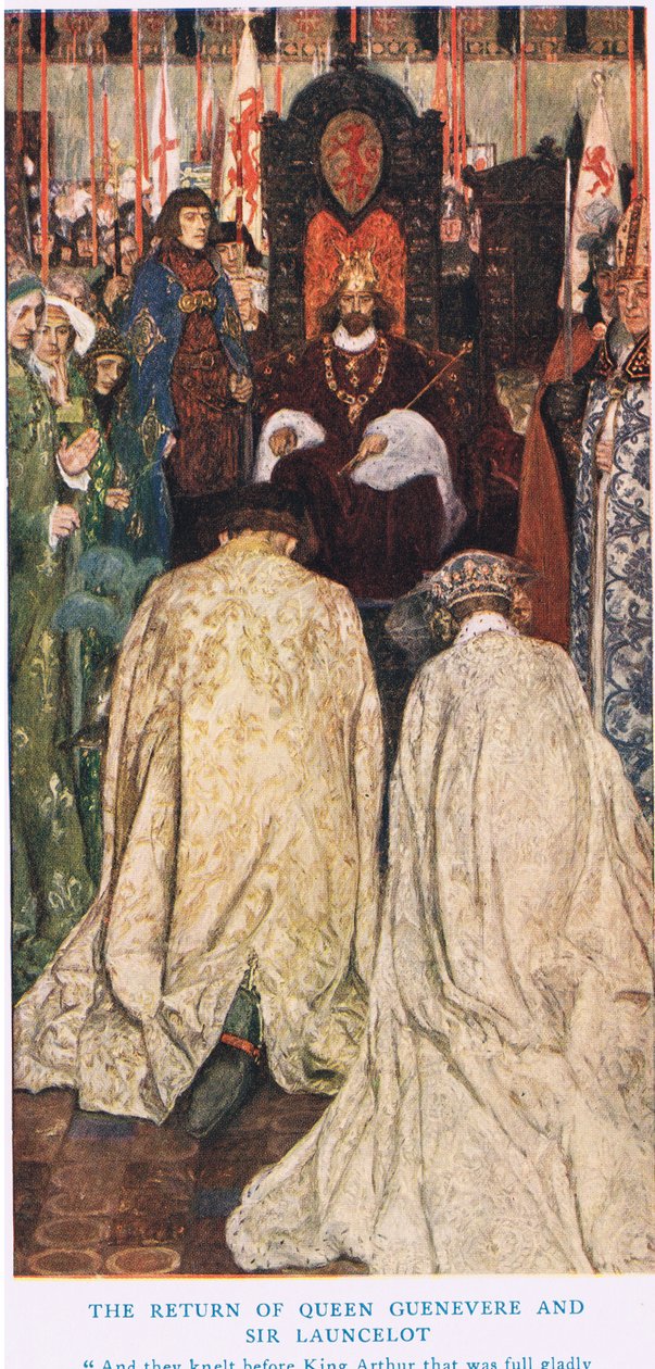 The Return of Queen Guenevere and Sir Lancelot, illustration from 'King ...
