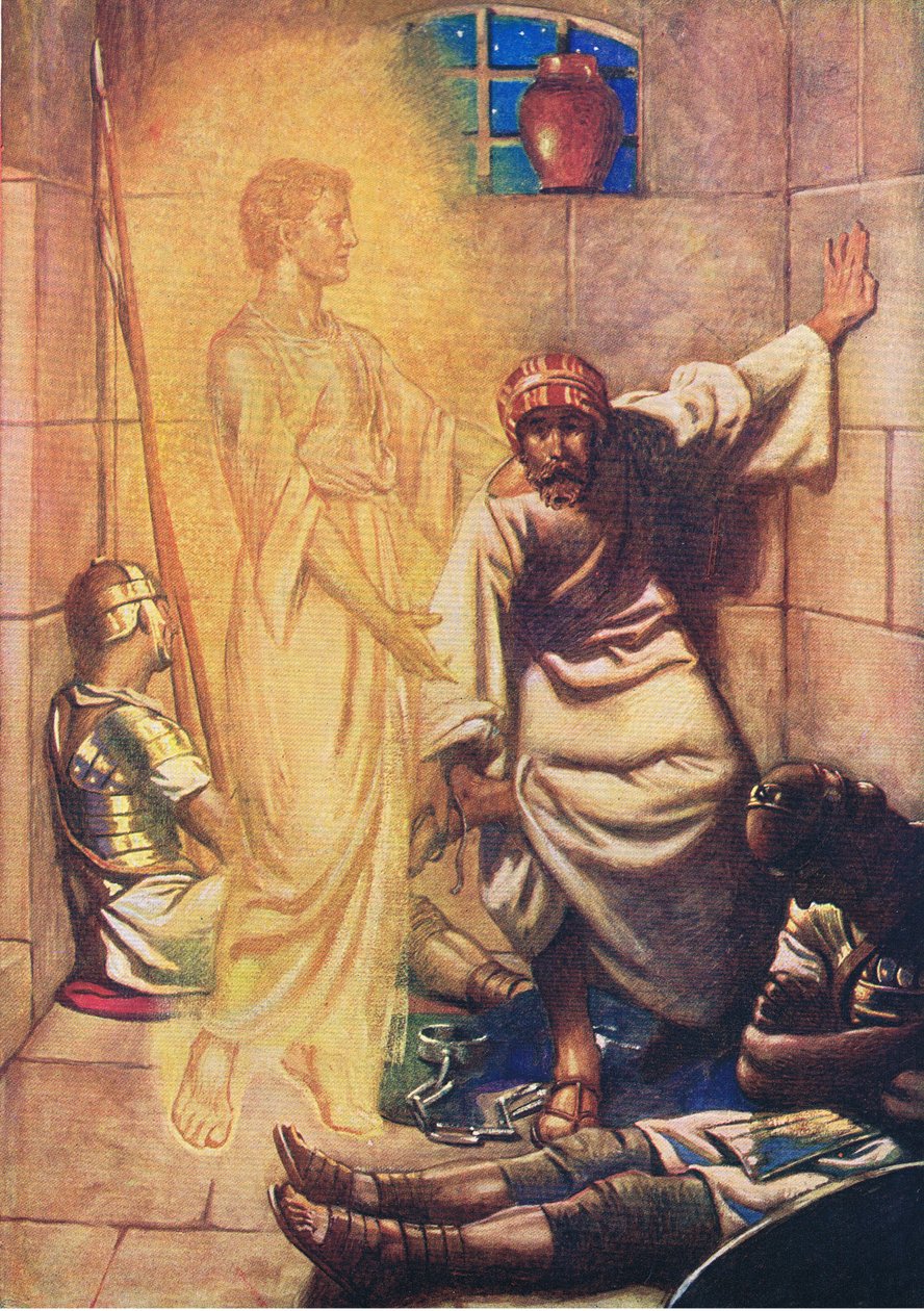Peter delivered from prison, from The Bible Picture Book published by ...