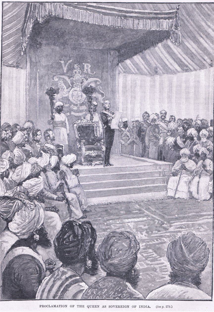 Proclamation of the Queen as sovereign of India 1858 AD
