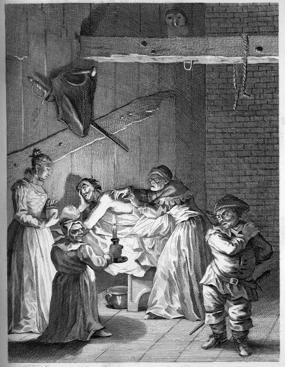 The Innkeeper's Wife and Daughter Taking Care of Don Quixote After ...