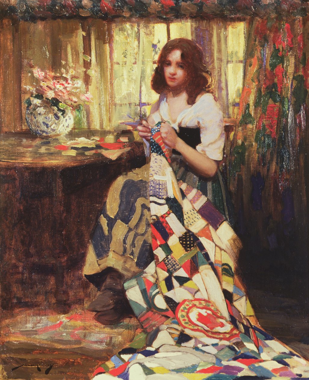 The Patchwork Quilt by William Lee Hankey: Fine art print