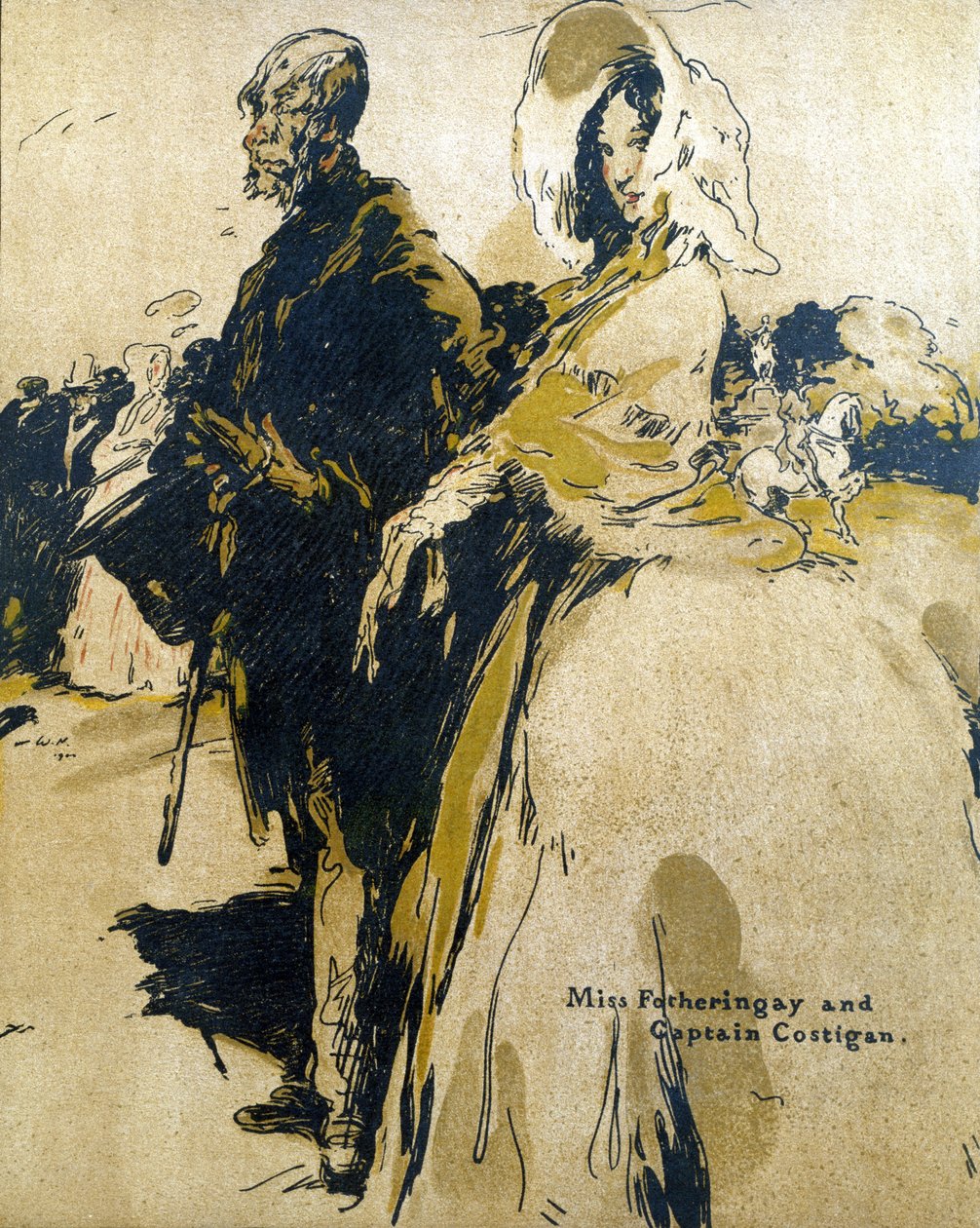 Miss Fotheringay and Captain Costigan, illustration from 'Characters of ...