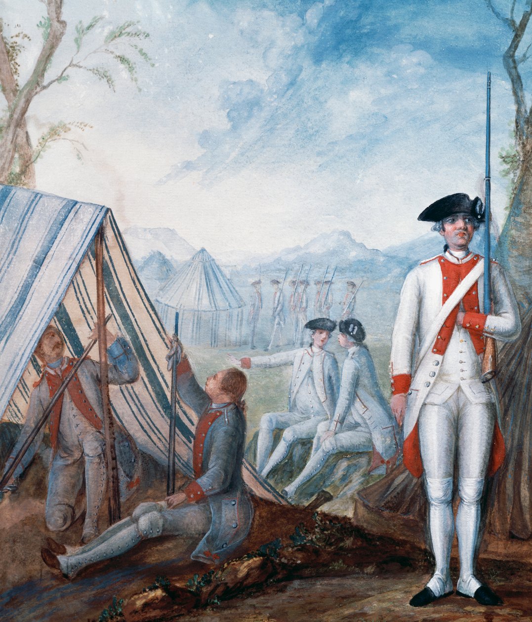 Uniforms of the French Infantry during the American Revolutionary War, gouache by Nicolas Hoffmann