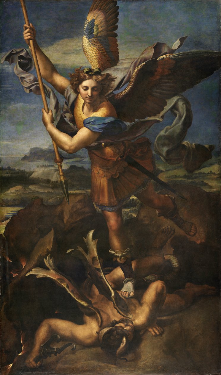 Saint Michael Vanquishing Satan by Raphael: Fine art print