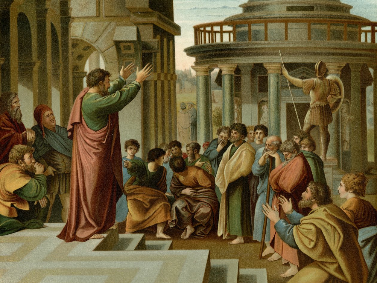 Paul Preaches in Athens by after Raphael: Fine art print