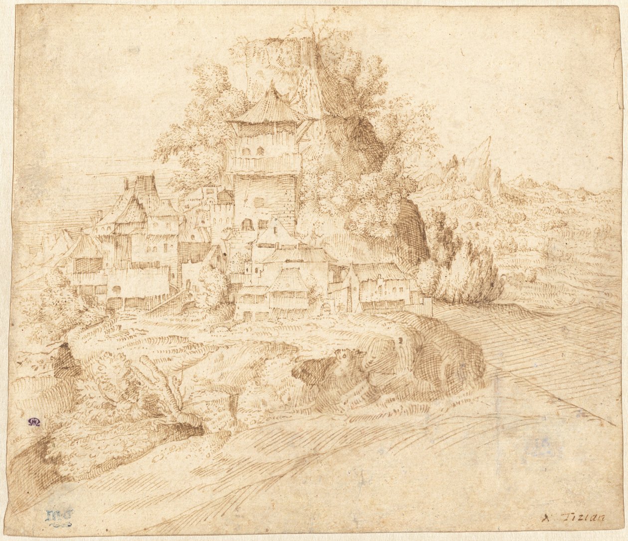 A Village Nestled at the Foot of a Hill