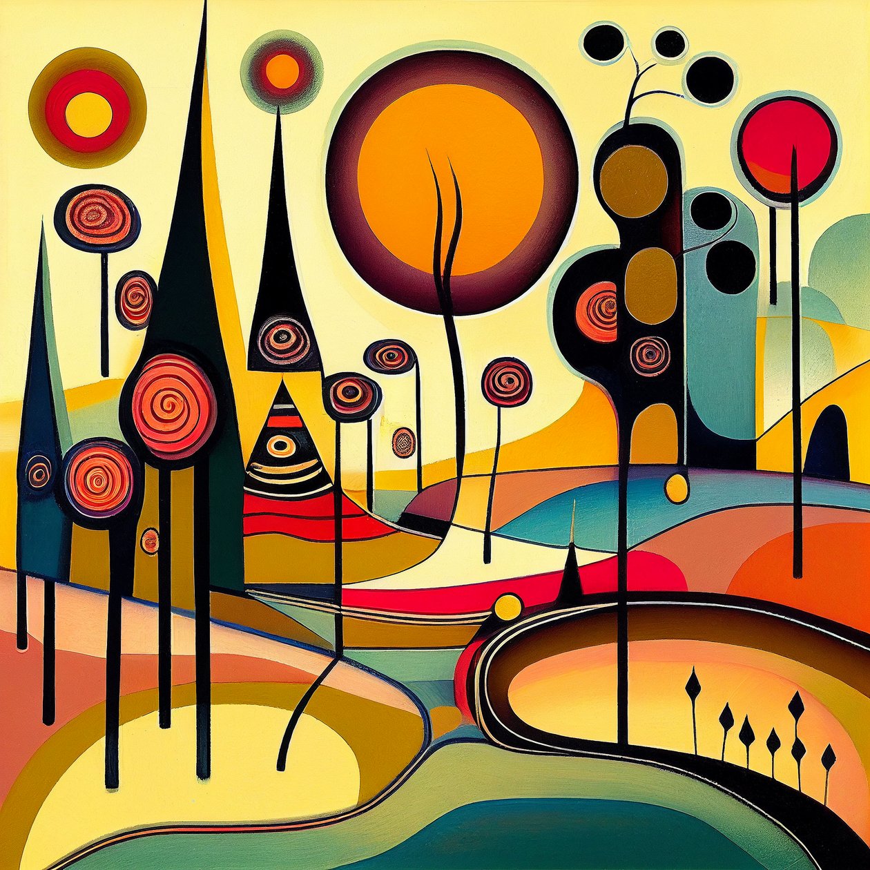 Abstract Minimalist Biomorphic Landscape by F. Abderrahim