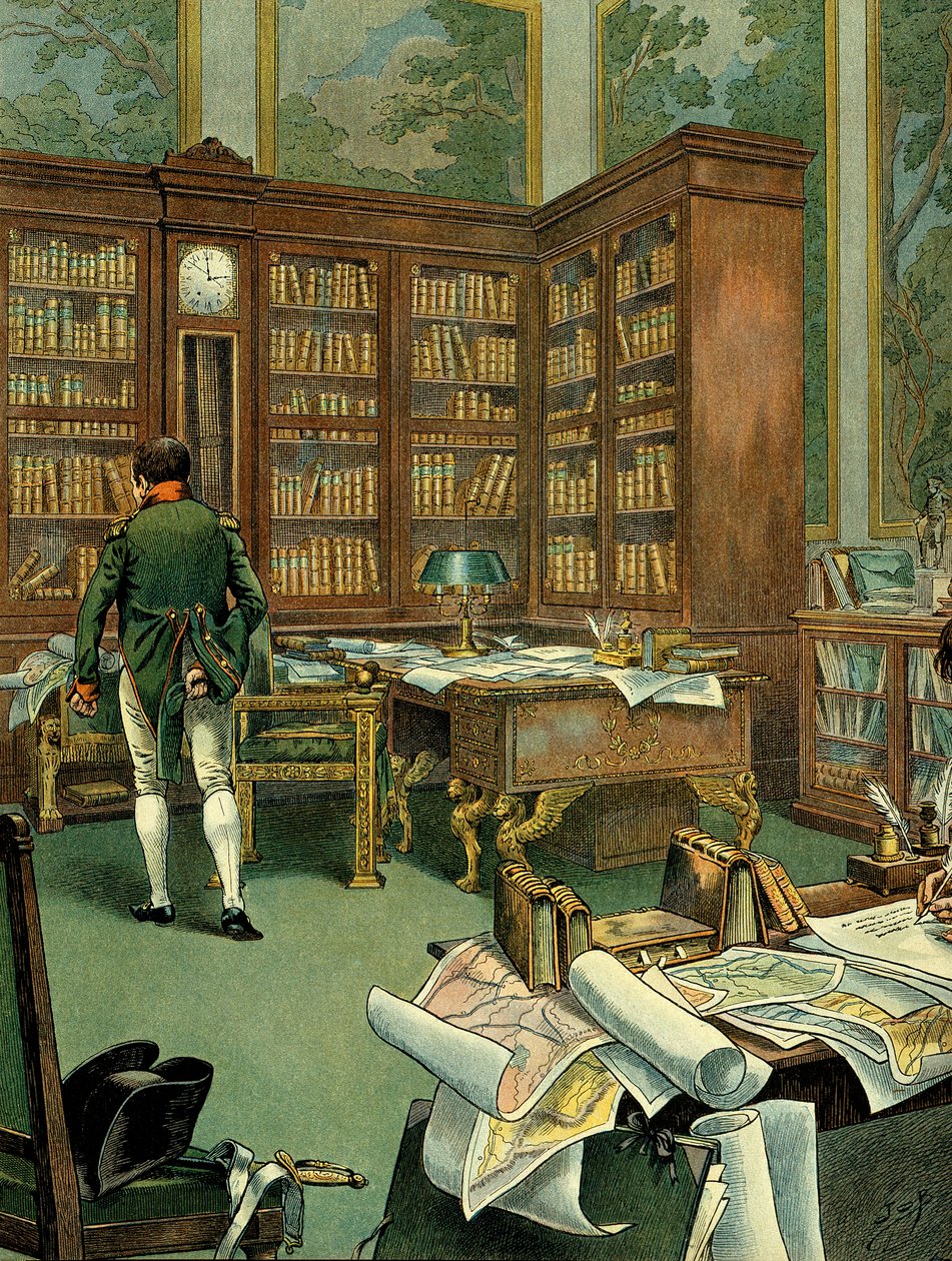 Working cabinet of Napoleon I Bonaparte (1769-1821) on the first floor ...