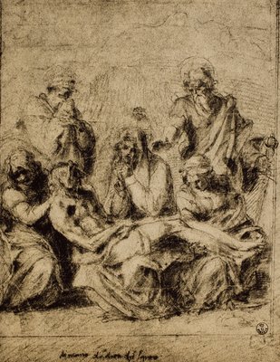 Study for the Deposition, Drawing by Andrea del Sarto. Gabinetto dei ...