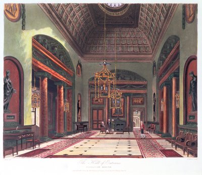 The Entrance Hall, Carlton House, engraved by R. Reeve, pub. 1819 by W ...
